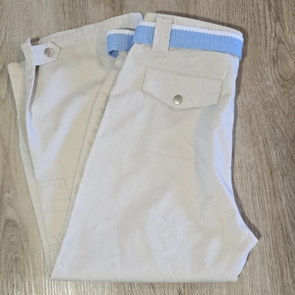 Sideout | Pants & Jumpsuits | Sideout Cream Wide Leg Pants With Blue ...